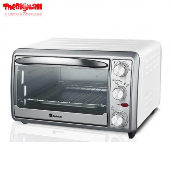 טוסטר אובן 34 ליטר מבית סלמור Selmor דגם SE-34 בצבע לבן וחזית כסופה